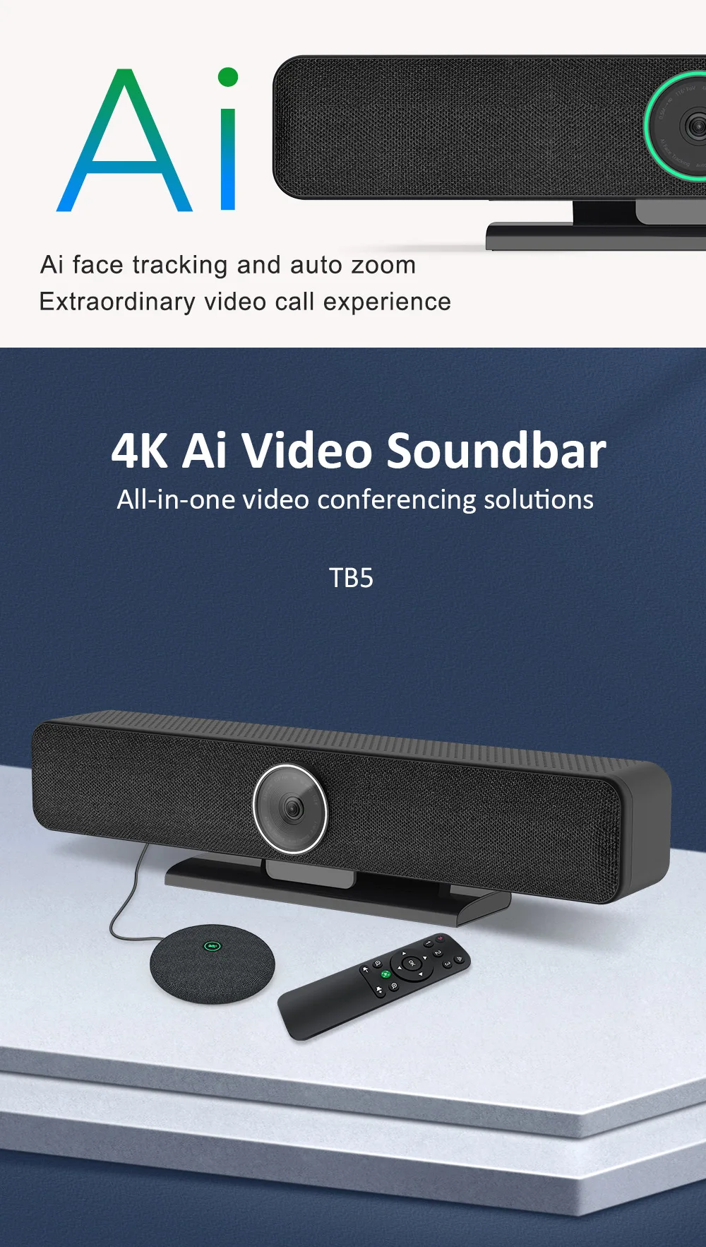 4K Webcam EPTZ Video Conference Terminal with Auto Framing Presenter ...