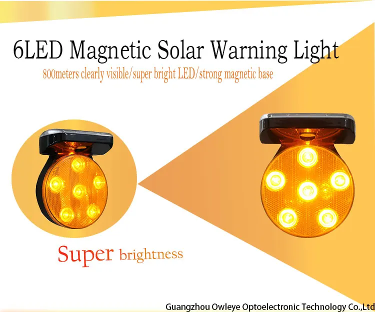 Hot Sell In Japan Ip66 Waterproof Magnetic Roadside Solar Blinking 6led ...