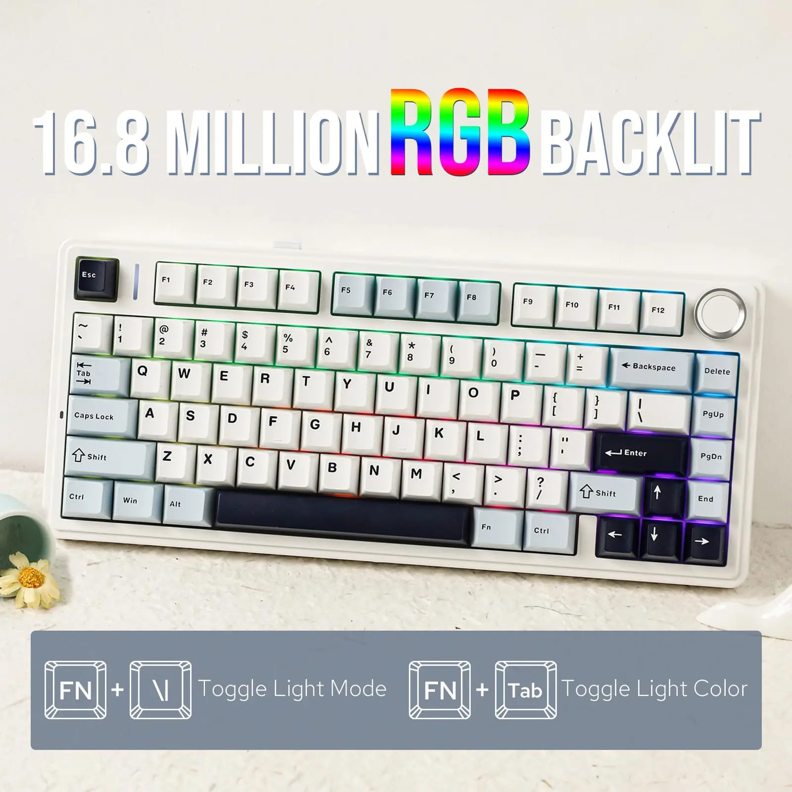 AULA F75 Gaming Keyboard - Compact, Programmable, and RGB