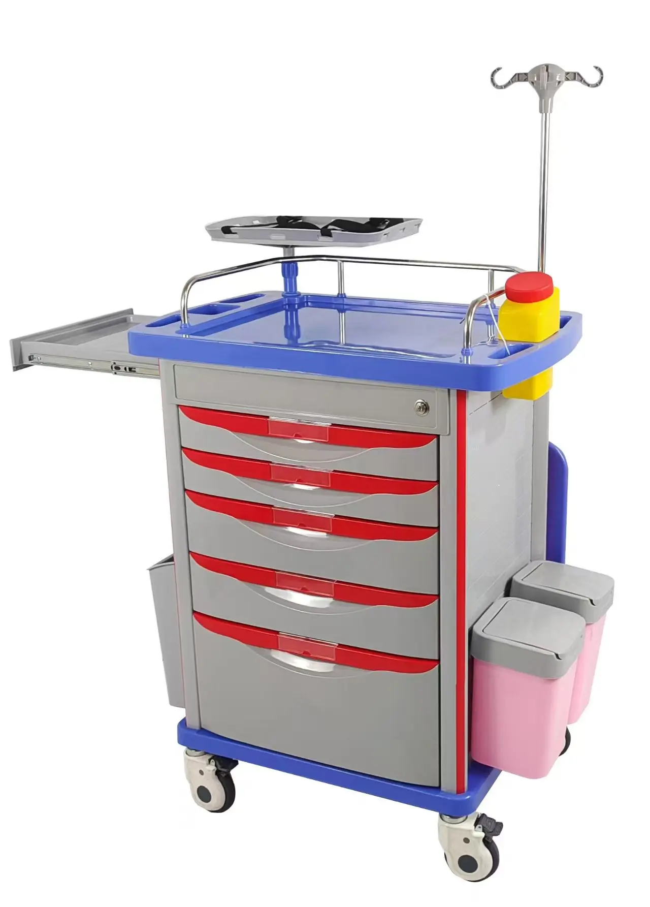 High Quality Plastic Mobile ABS Drugs Cart Hospital Medical Emergency ...