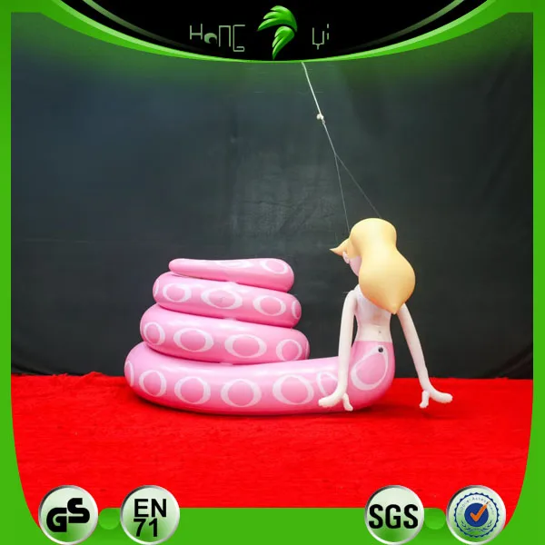 Hongyi Inflatable Pink Snake Girl Soft PVC Inflatable Animals Adult Toy ...