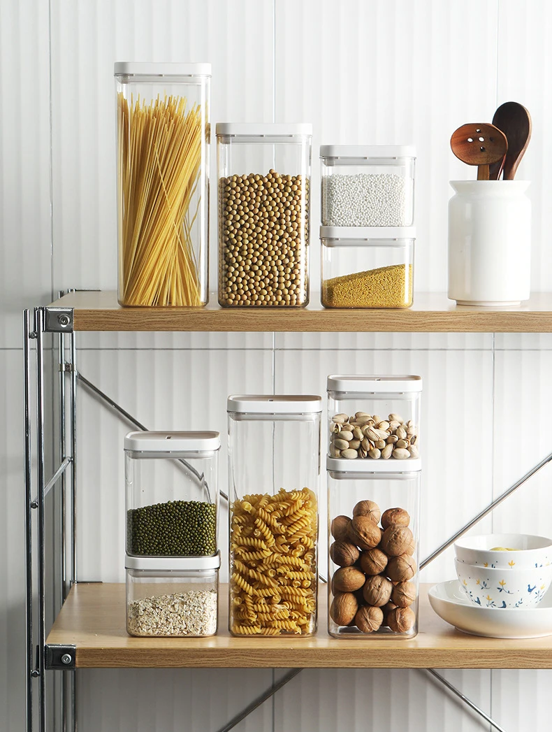 Kitchen Pet Transparent Clear Storage Containers With Lids For Flour ...
