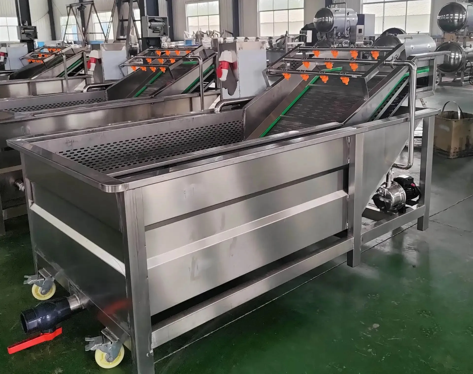 Industrial Belt Conveyor Washer - Efficient Fruit Cleaning