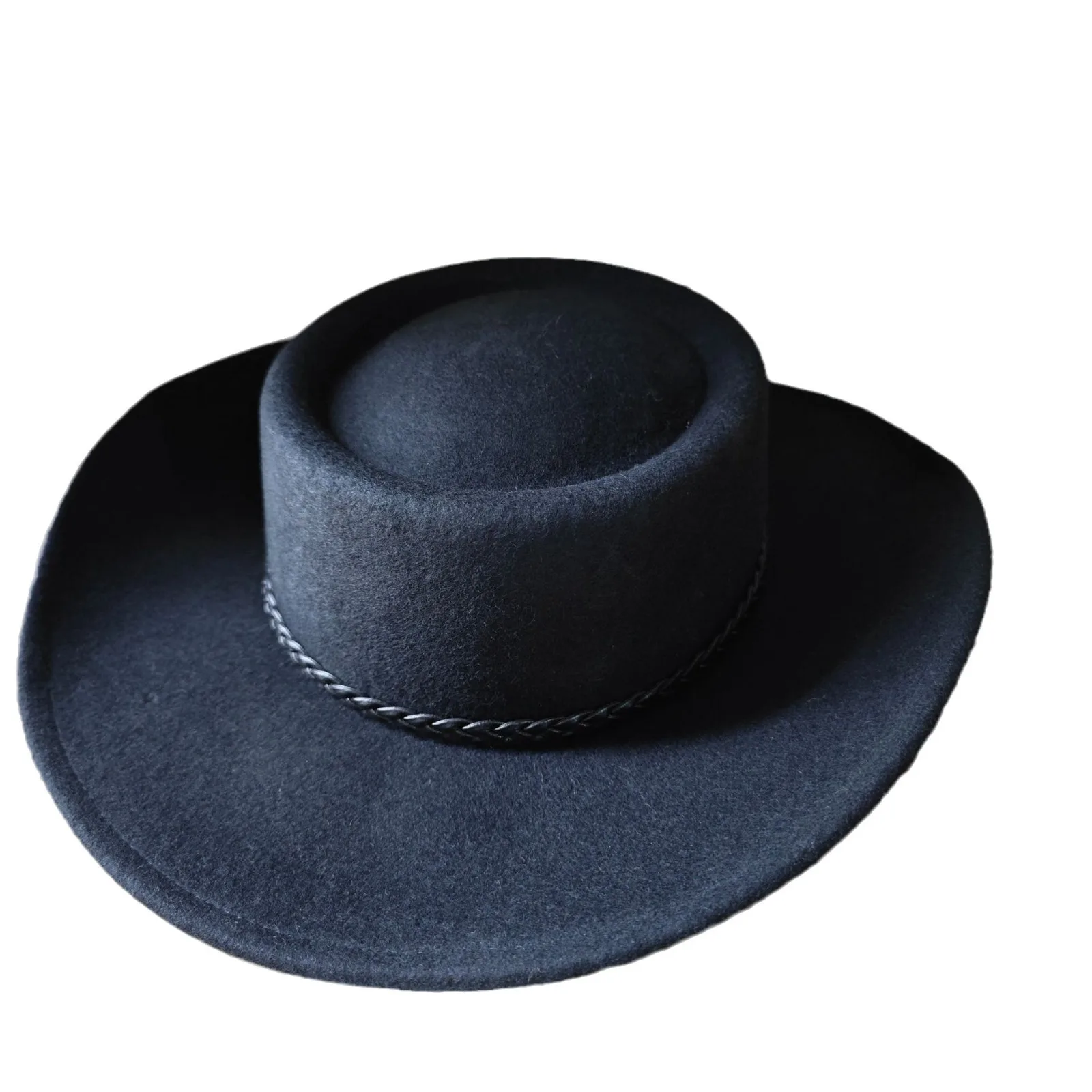 Custom Men Women 100% Australian Wool Fedora Hats Classic Black Wide ...