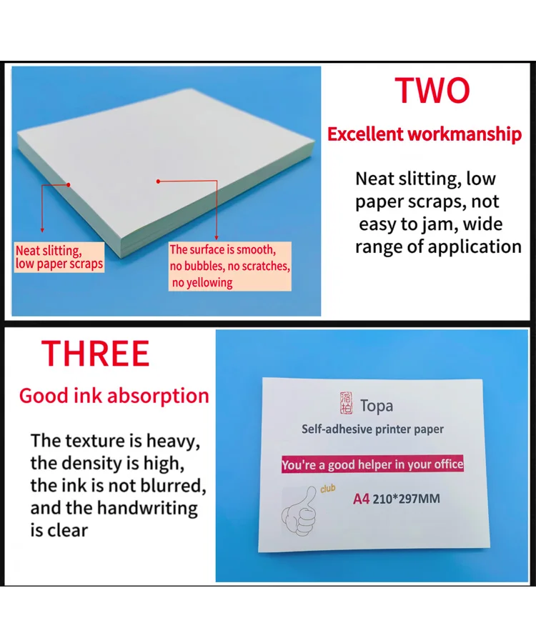 Factory Custom 100 X 1 Sheet A4 White Ultra Gloss Self-adhesive Sticker ...