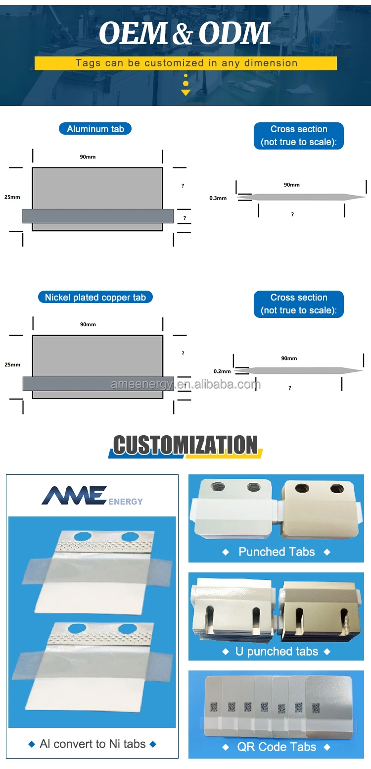 China Factory Al/Aluminum Tabs With Adhesive Polymer Tape for Positive ...