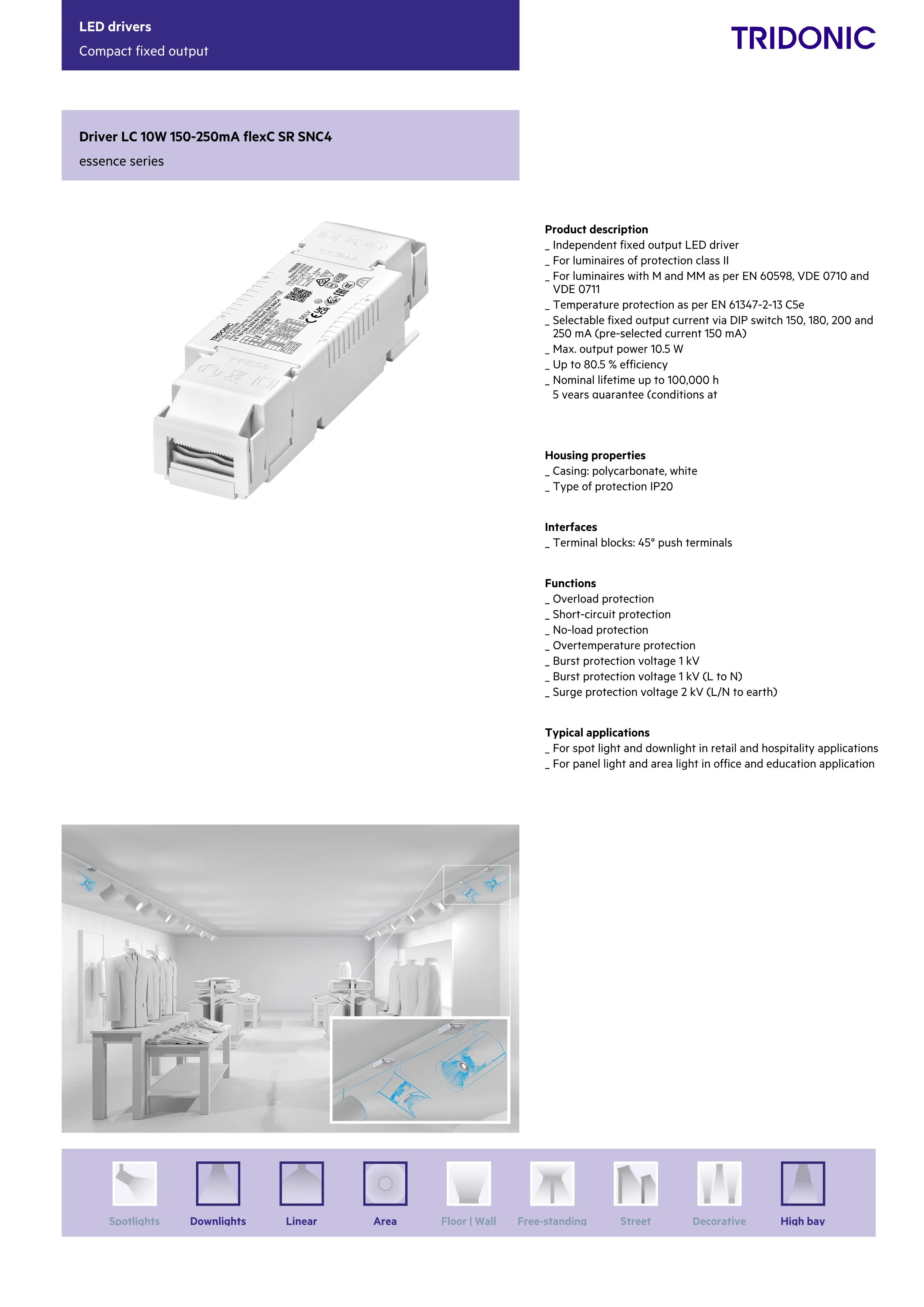 Ballast 1000w Tridonic Step Dim Driver Tridonic Lc 10w 25w Lc 10/150-250/42 Flexc Sr Snc4 - Buy ...