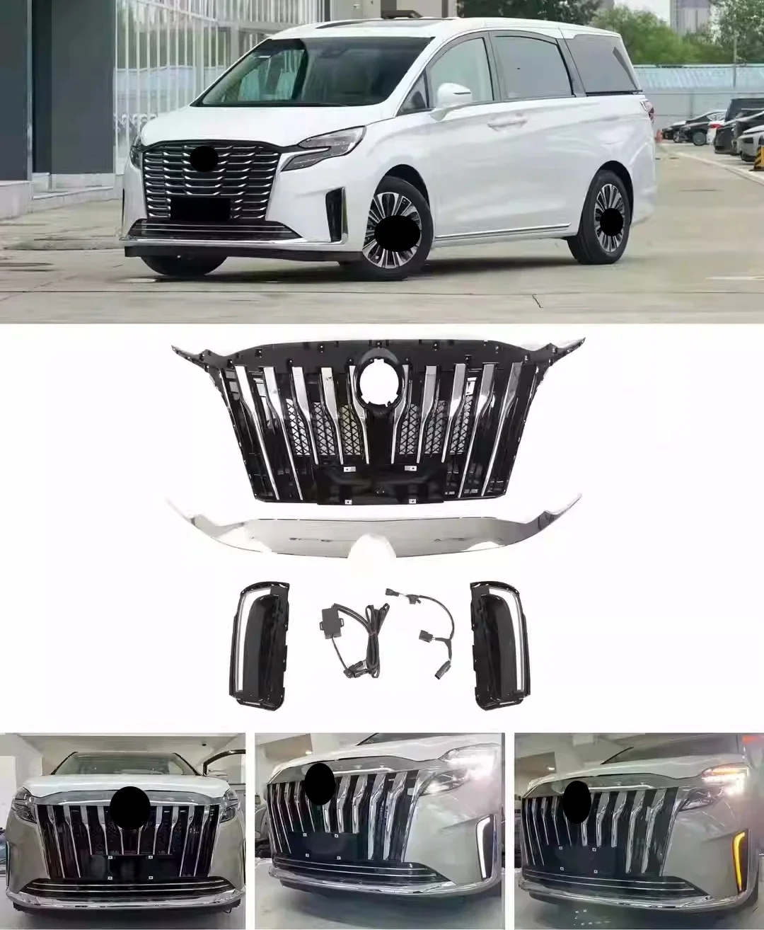 Body Kit Grill Mask Grid Radiator Grille Daytime Running Light Assembly ...