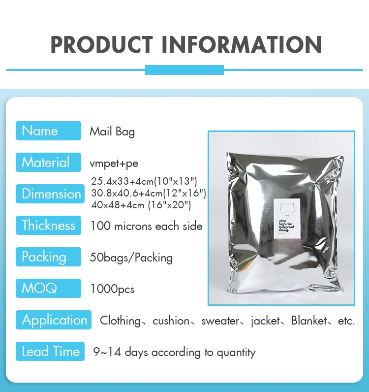 Wholesale Custom Glossy Plastic Mailer - Metallic Self Adhesive