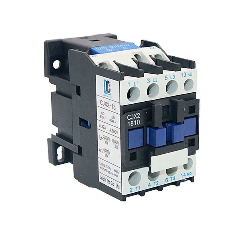 Din Rail Mounted 3p+1no Normal Open Contactor Cjx2-1810 Ac 18a 3 Phase ...