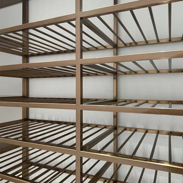 Commercial Stainless Steel Wine Display Rack Luxury Large Whiskey ...