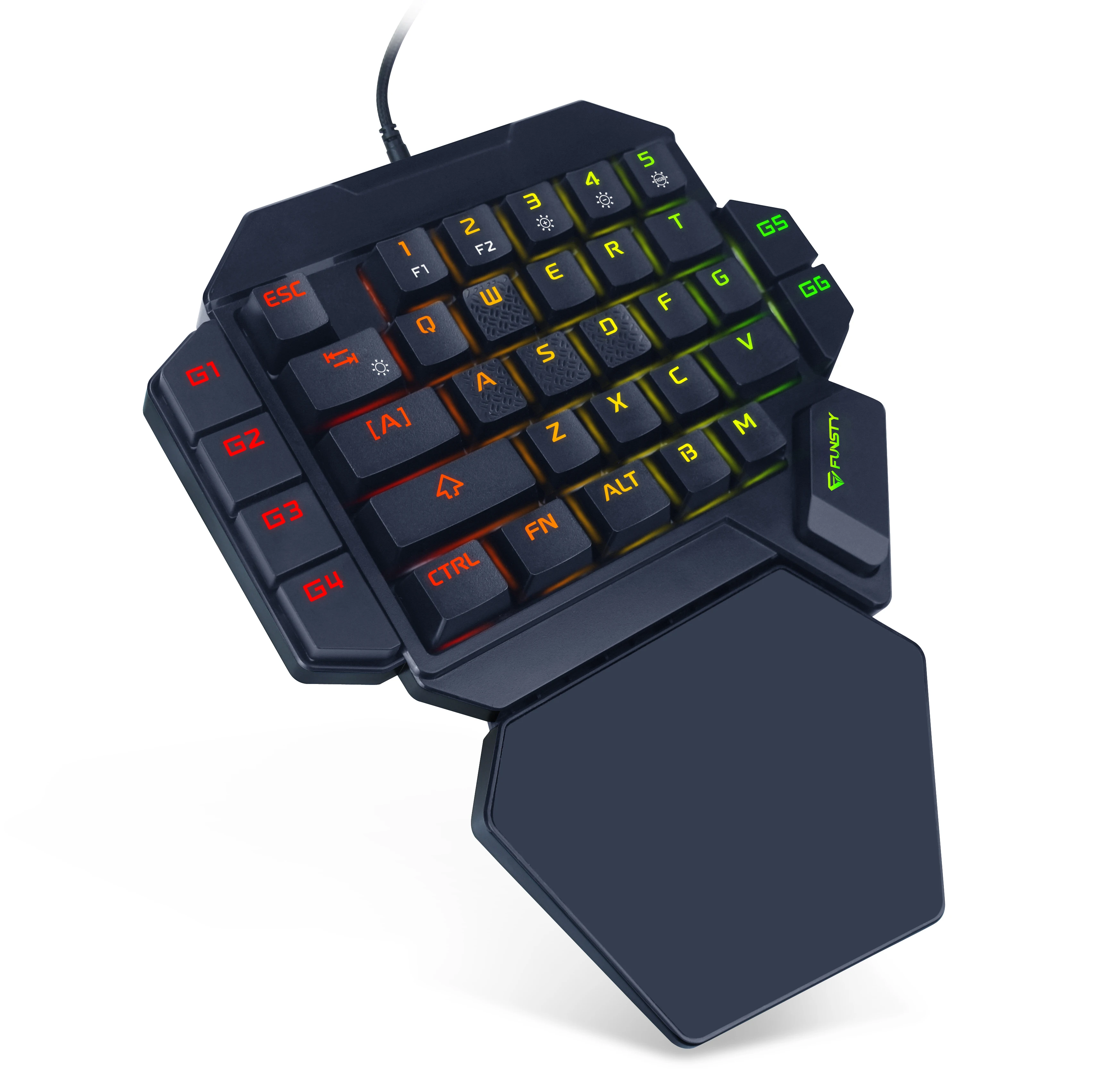 One Hand RGB Wireless Mechanical Keyboard Mini Gaming Keypad Clavier ...