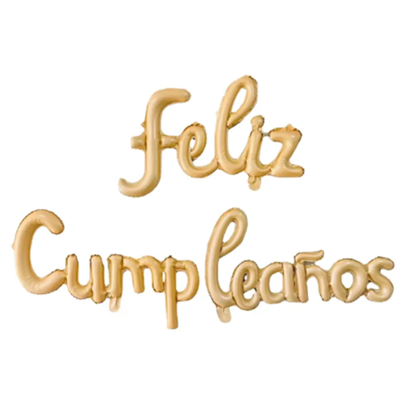 Spanish Happy Birthday Letters Balloons Lowercase Conjoined Alphabet ...