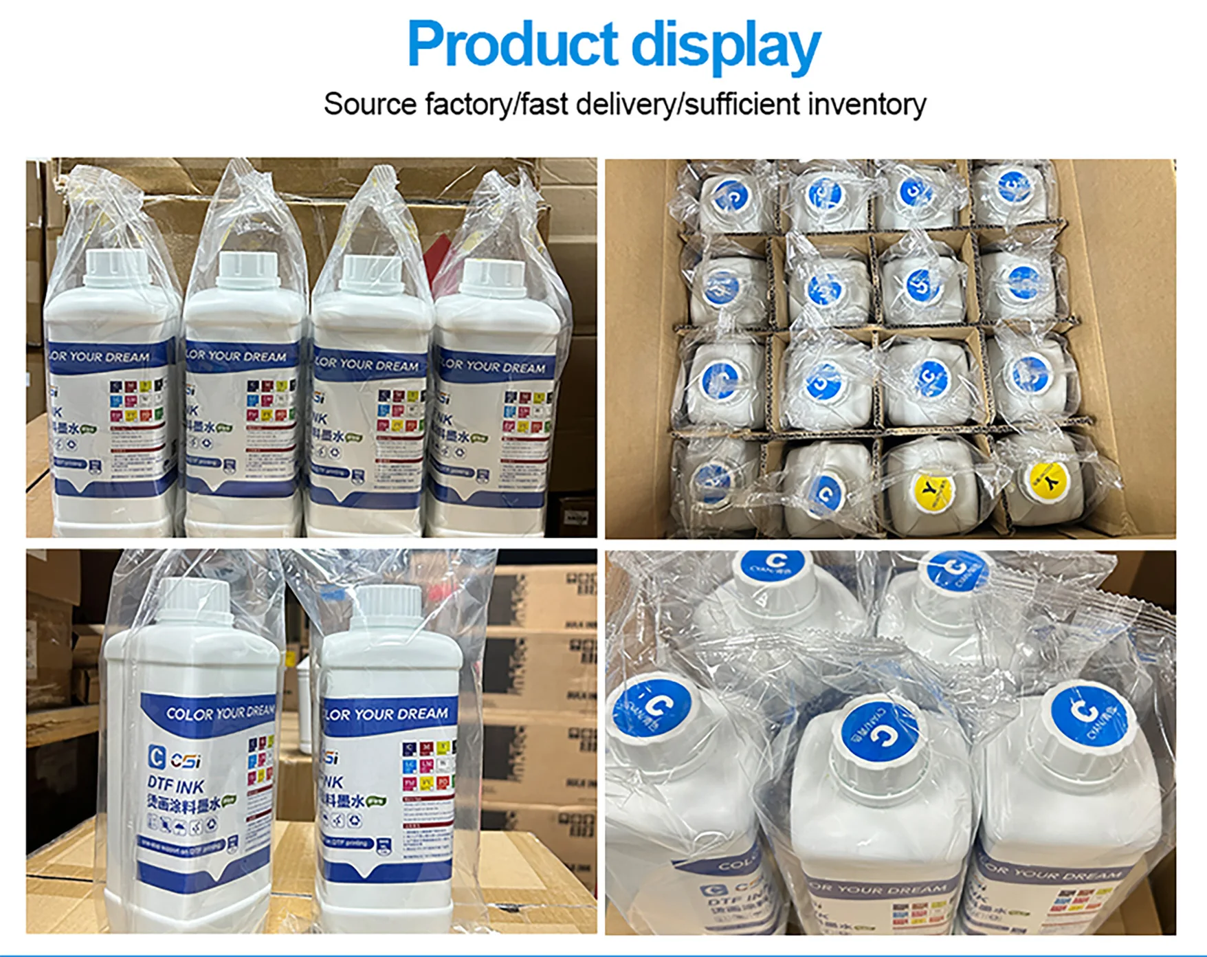 Csi Dtf Ink 1000ml Xp600 Cmyk White Textile Pigment Ink For T-shirt Printing Dtf Ink - Buy Csi ...