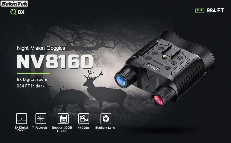 4k Head-mounted Night Vision Binoculars Telescope Optics Nvg Scope Zoom ...