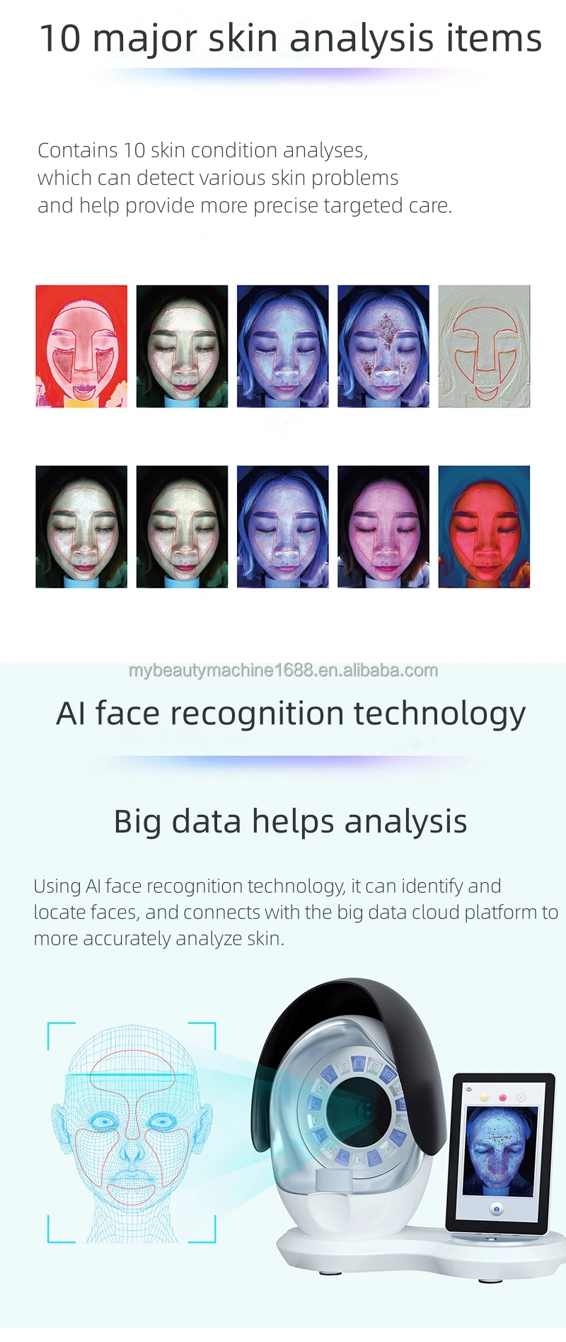 3d Line Facial Skin Analysis System Machine Face Portable Facial Skin ...