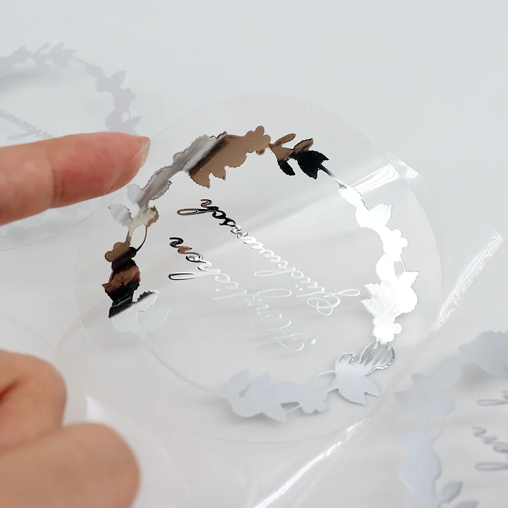 Custom Gold Metallic Foil Clear Stickers - Perfect for Crafts