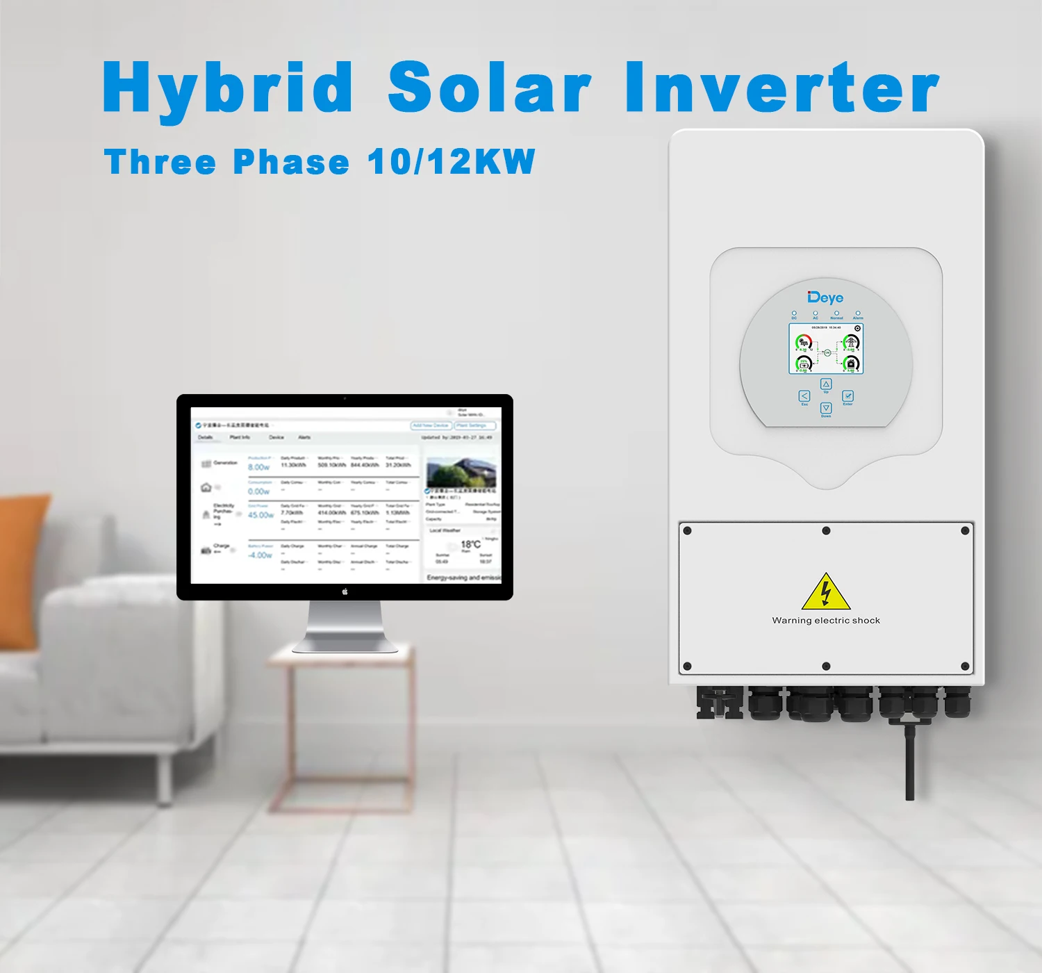 Deye Inverter 380v 3 Phase Grid Tie 70kw 80kw 90kw 100kw 110kw On Grid ...