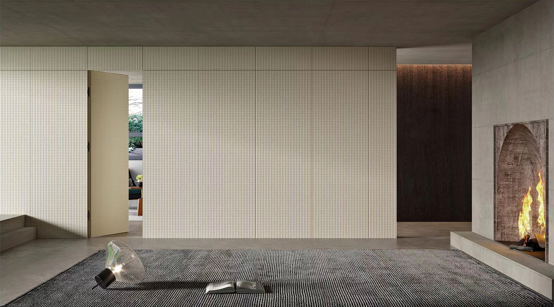 Modern Design Invisible Door Without Frame Oak Matte Painted