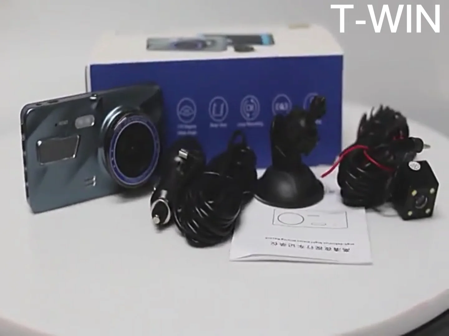 4 Inch Ips Vehicle Car Black Box Dual Lens Car Camera Dvr Full Hd 1080p ...