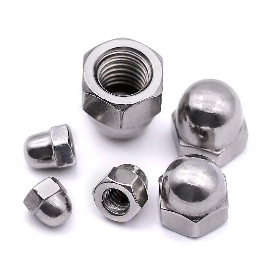 Din1587 Acorn Hexagon Nut M12 M6 M8 Hex Domed Nuts Stainless Steel 304 Flange Round Cap Nut ...