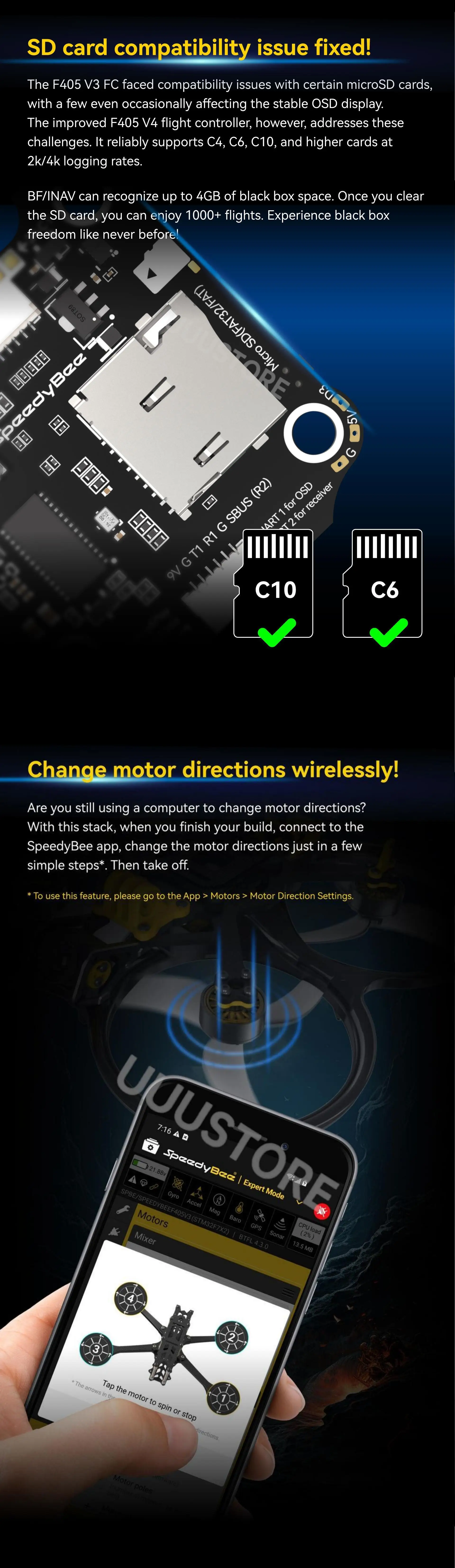 Speedybee F405 V4 3-6s 30x30 Fc&esc Fpv Stack Icm42688p F405 Flight ...