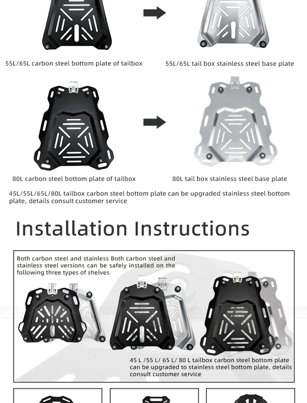 45L Universal Quick Release Top Case for Motorcycle Tail Boxes
