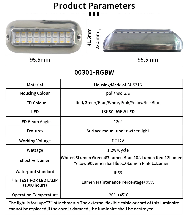 Wholesale Marine Accessories 12v Rgb Boat Yacht Led Underwater Light ...