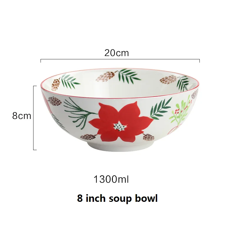 Nordic Italian Style Ceramic Dinnerware - Custom Logo Red