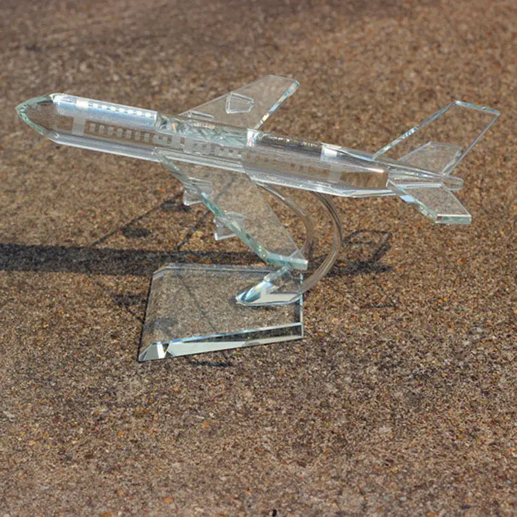 Custom Logo Clear Crystal Glass Planes Airplane Model Trophy - Buy F3a ...