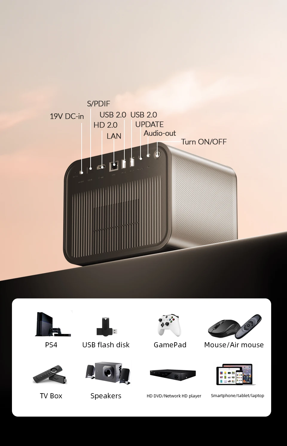 Byintek R90 Portable Android Smart Projector 20000 Lumens 4k Full Hd ...