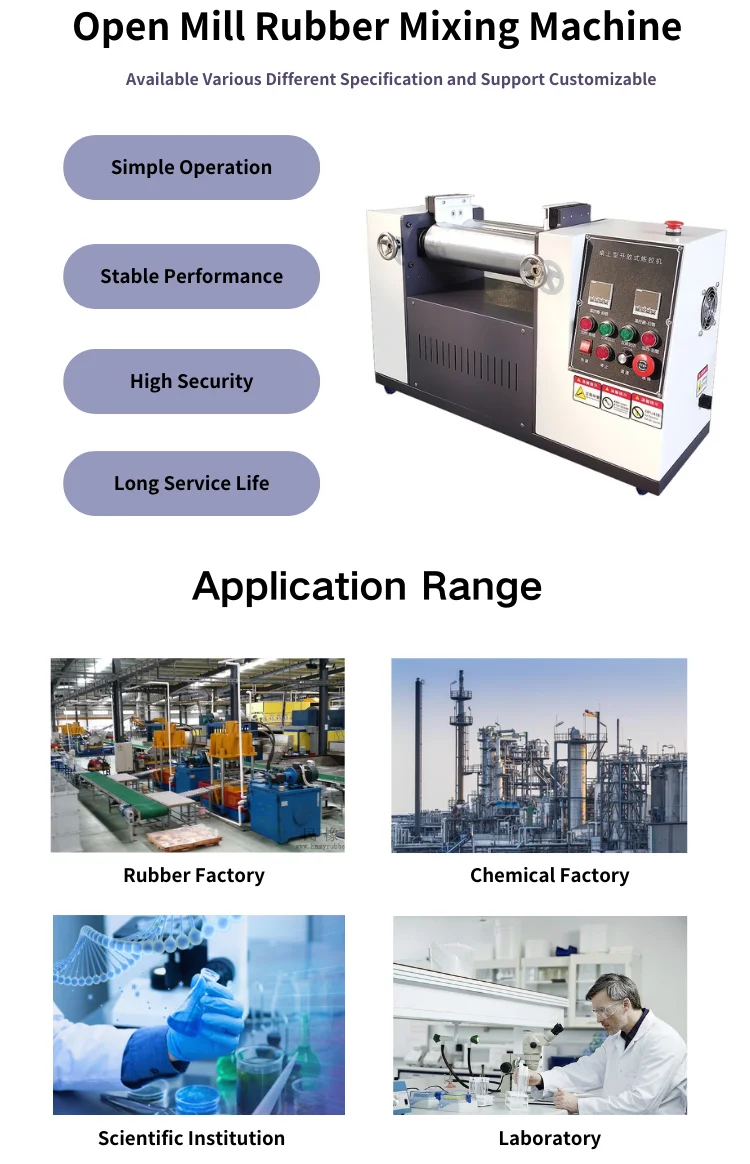 Laboratory Two Roll Open Mill Rubber Mixing Device Plastic Mixer for ...