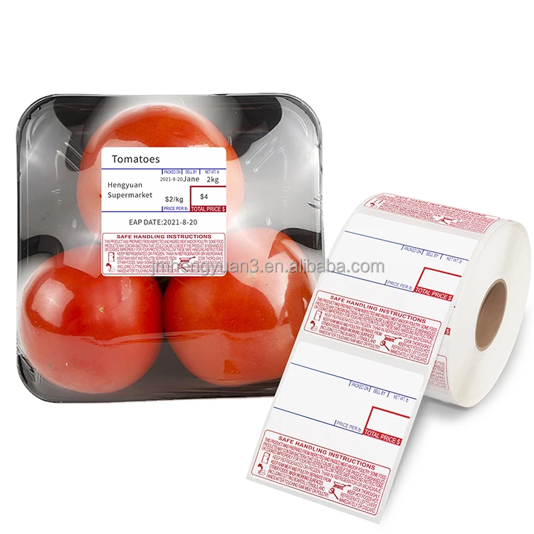 Customized Stickers Label 58x40 Supermarket Weighing Electronic Scale ...