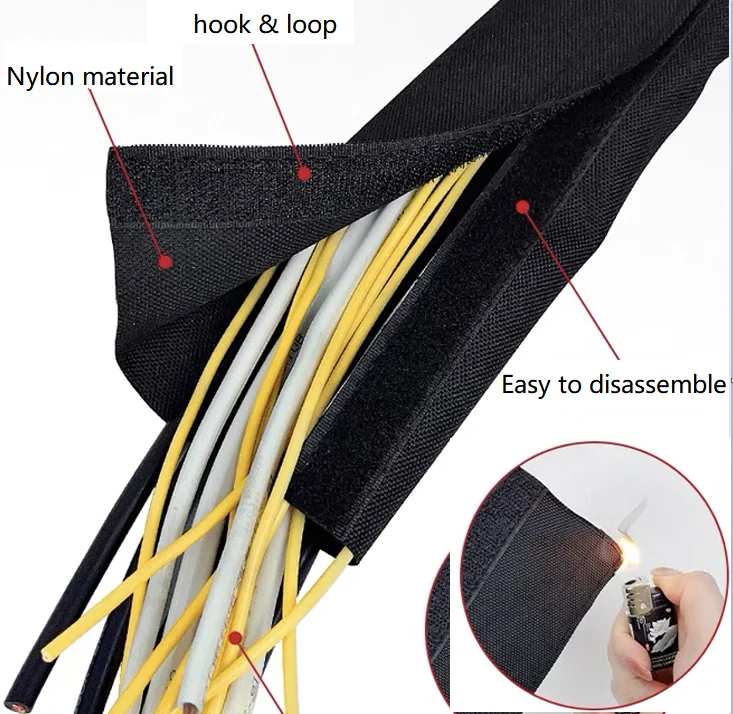 Hook and Loop 4 Inch Wide Cable Wrap Tape Carpet Wire Cord Hider Cover ...