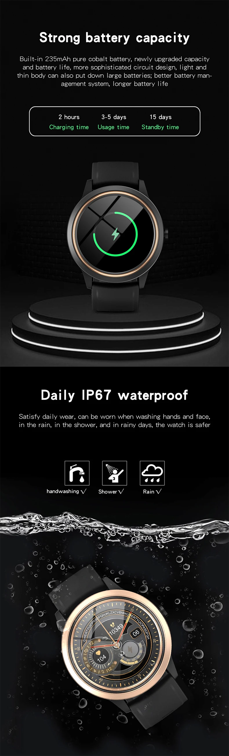 A60 Smart Watch Bt Call Hd Screen Voice Assistant Ui Modes 24h Heart ...
