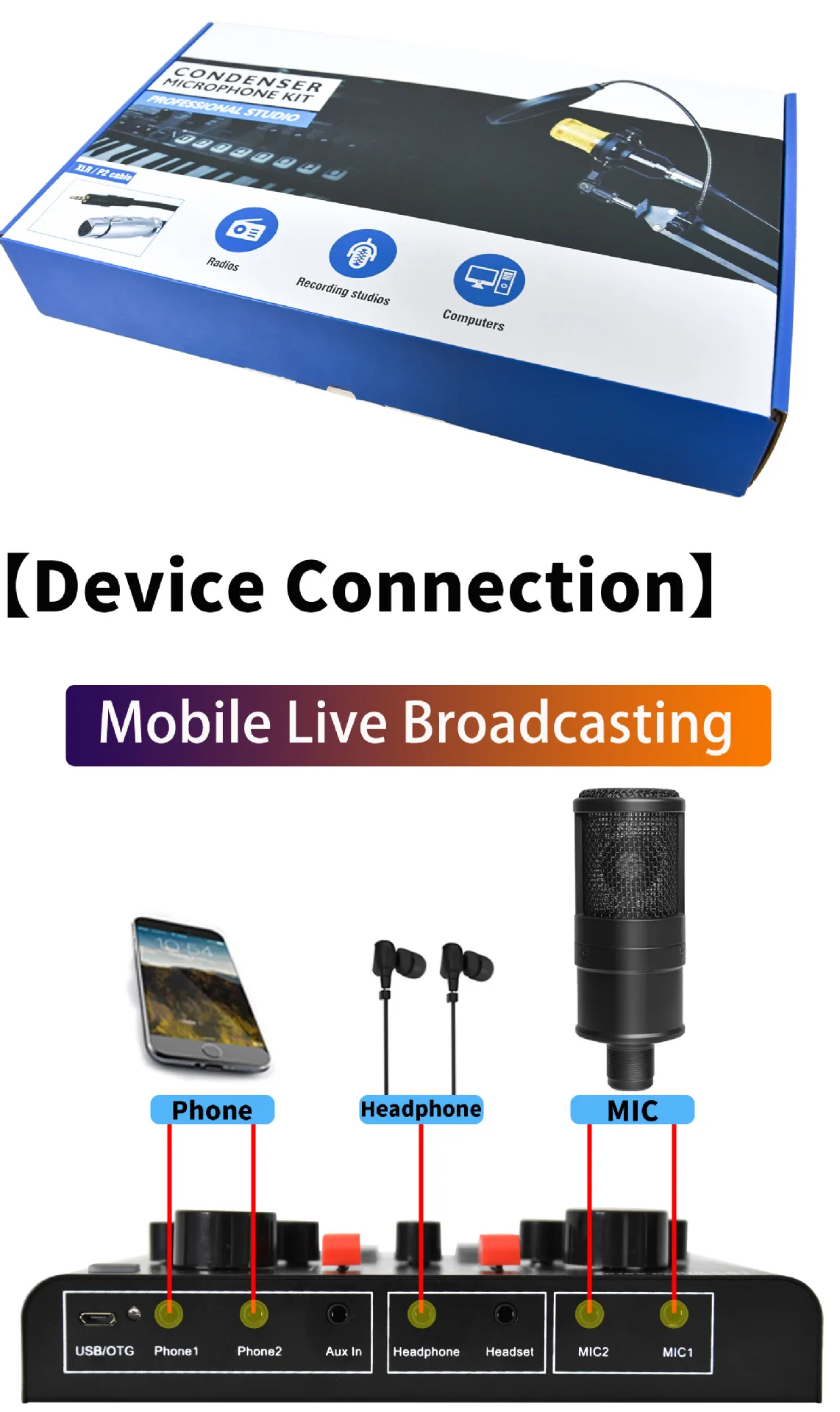 BM800 Set - Premium Sound Card & Condenser Mic for Live Streaming