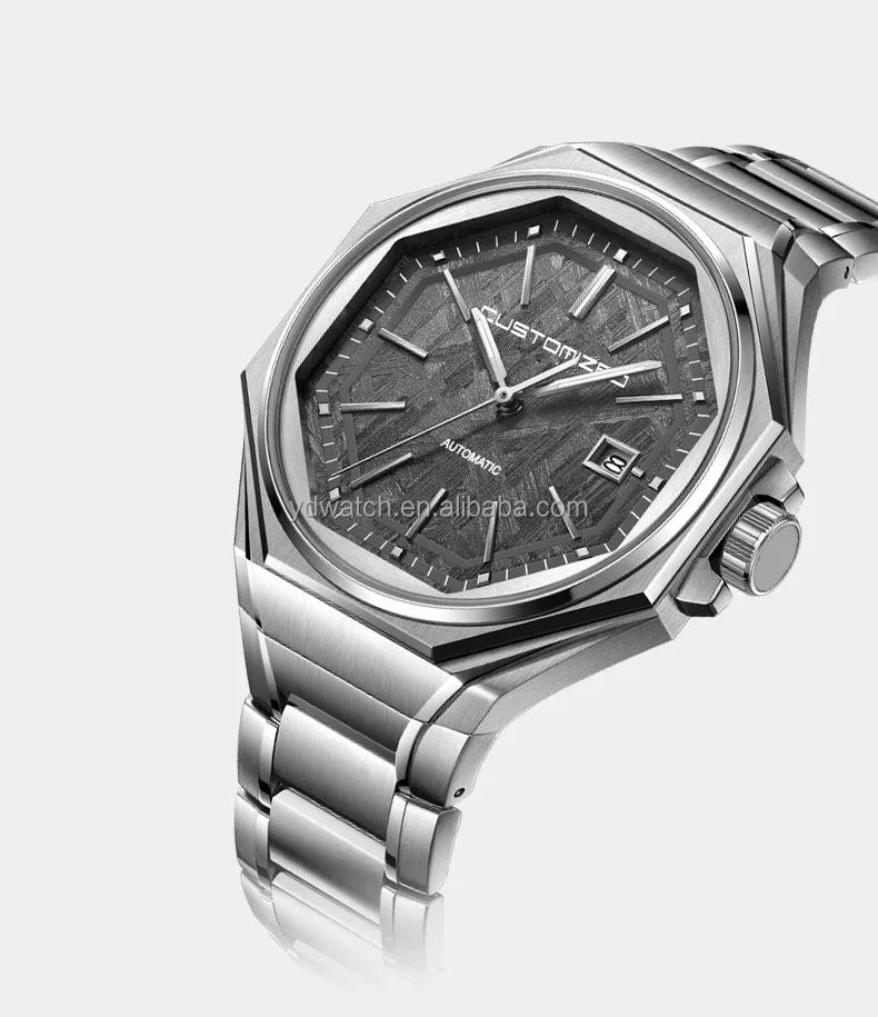 Luxury Natural Meteorite Dial Stainless Steel Watch