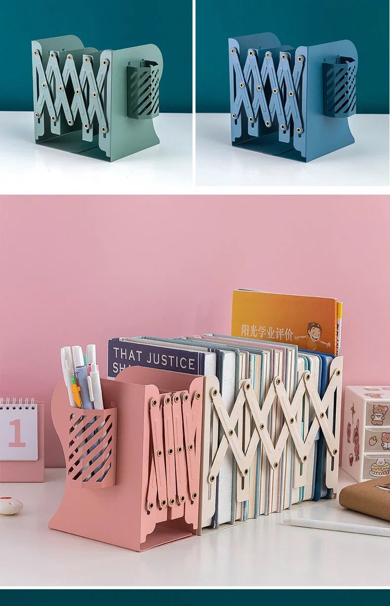 Retractable Bookends For Shelves Book Stand Adjustable Bookshelf With ...