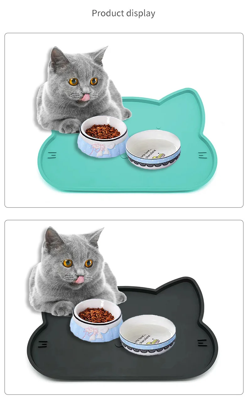 Big Pet Feeding Pad Silicone Dog Feeder Cat Food Mat Slow Feeder Bowl ...