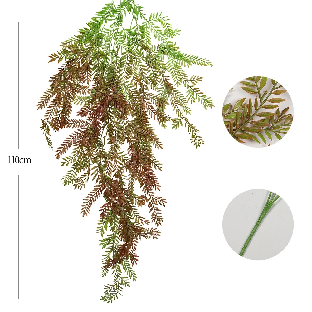 SEASON Artificial Hanging Plants Plastic Fake Fern Leaves Hanging Vine ...