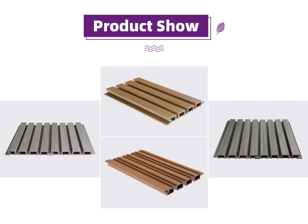 Dual Color Black Background Wood Plastic Composite Slatted Wall Panel ...