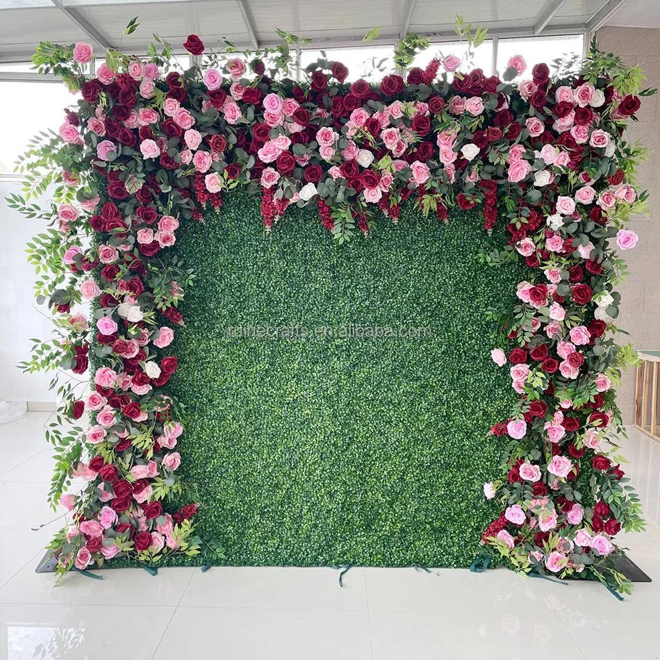 8ft X 8ft Zip up 3d Pink Flower Wall - Perfect for Weddings