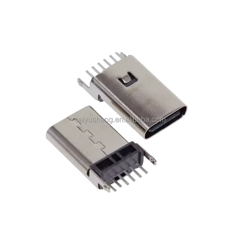 Type-c 6p Female Vertical Plug-in Board 13.0/13.7mm Micro Usb Interface ...