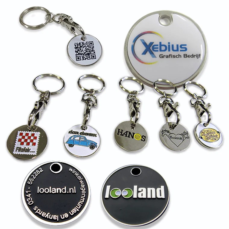 Factory Custom Logo Personalized Design Metal Gifts Shopping Cart Token ...