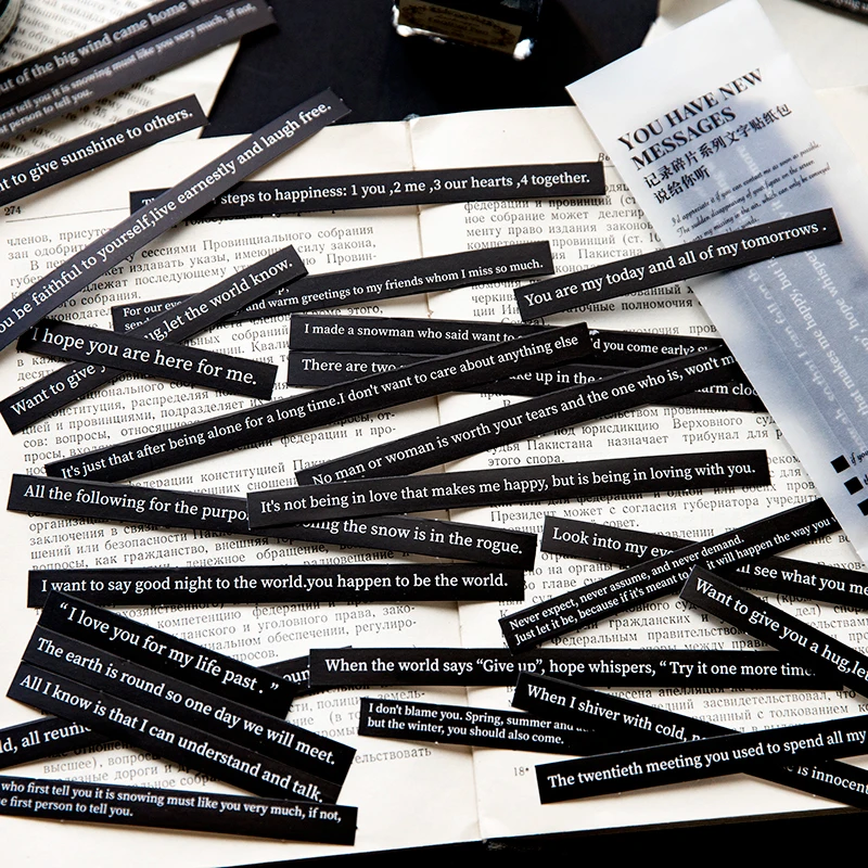 Mr. paper 6 design 100 pcs / set stickers words series strip decoration ...