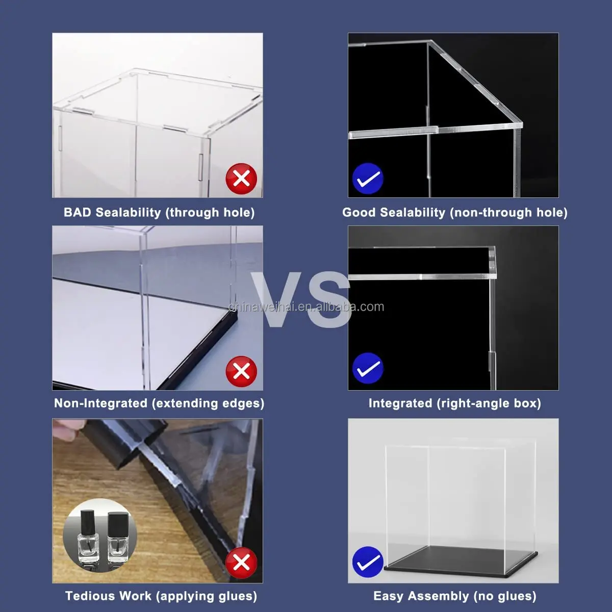 Acrylic Display Case,12x12x12 Inch Cube Acrylic Box With Base For ...