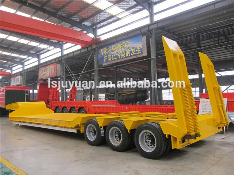 4 Axles 45ft Low Bed Trailer Semi Detachable Gooseneck Drop Deck Lowboy ...