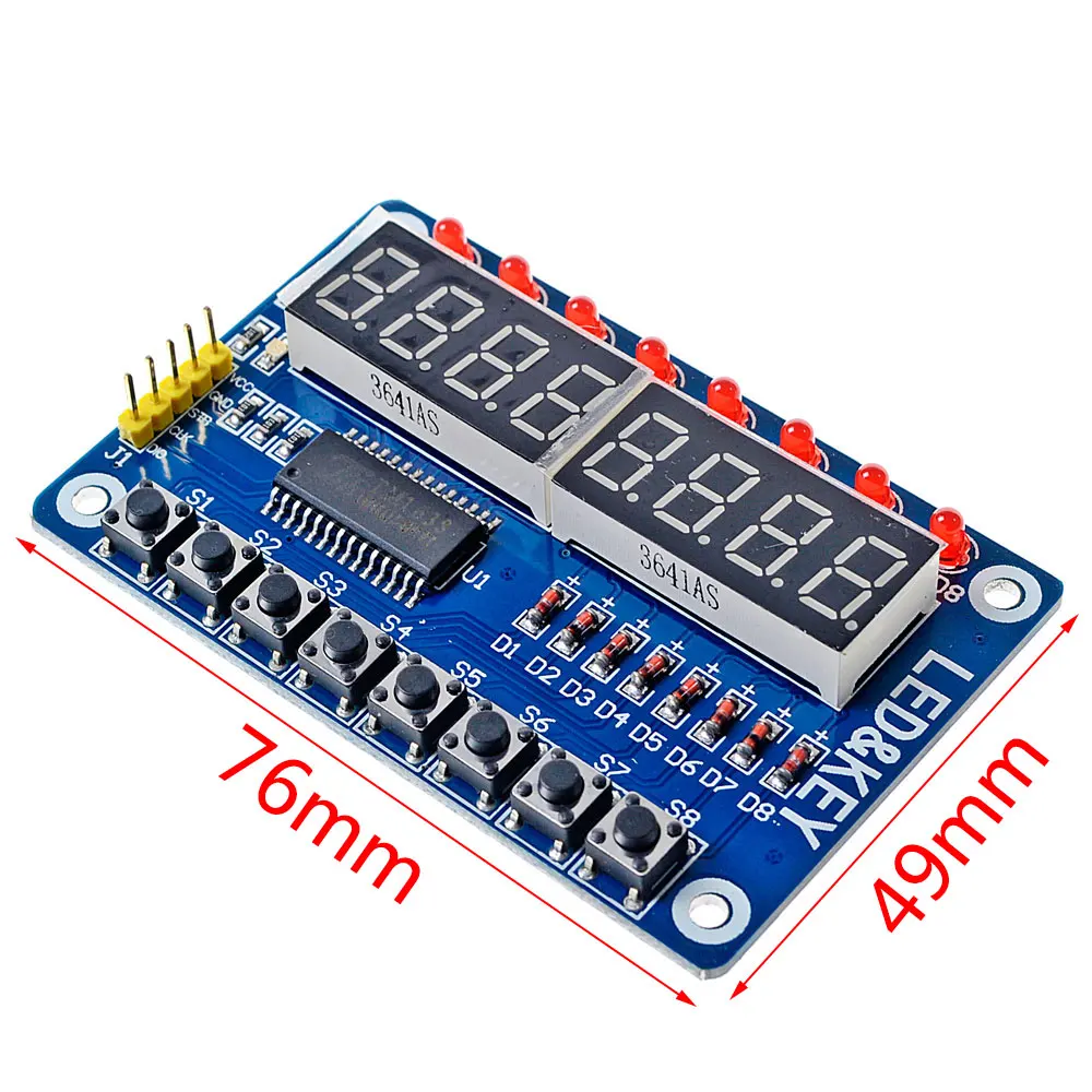 Tm1638 Led Display 8 Bit Digital Tube Module 8-bit Keyboard Led Display ...