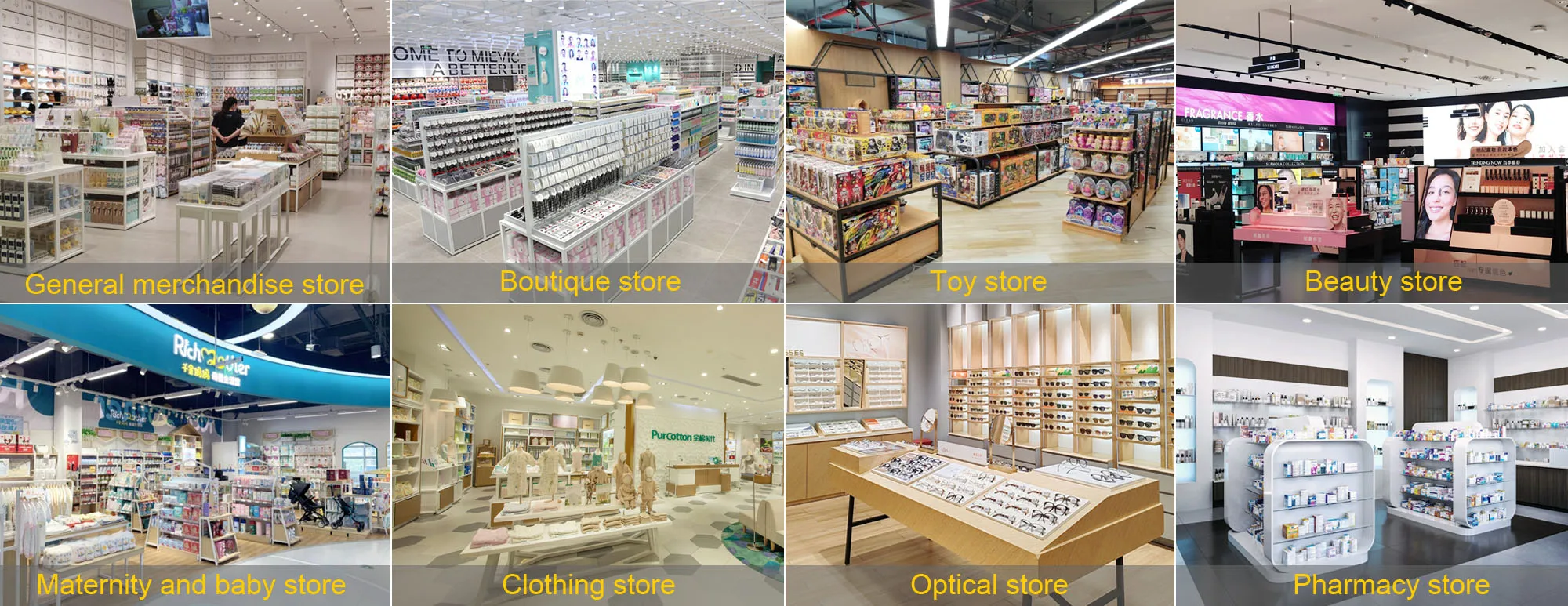 Miniso Modern Style Supermarket Shelves Display Racks for Retail Store ...