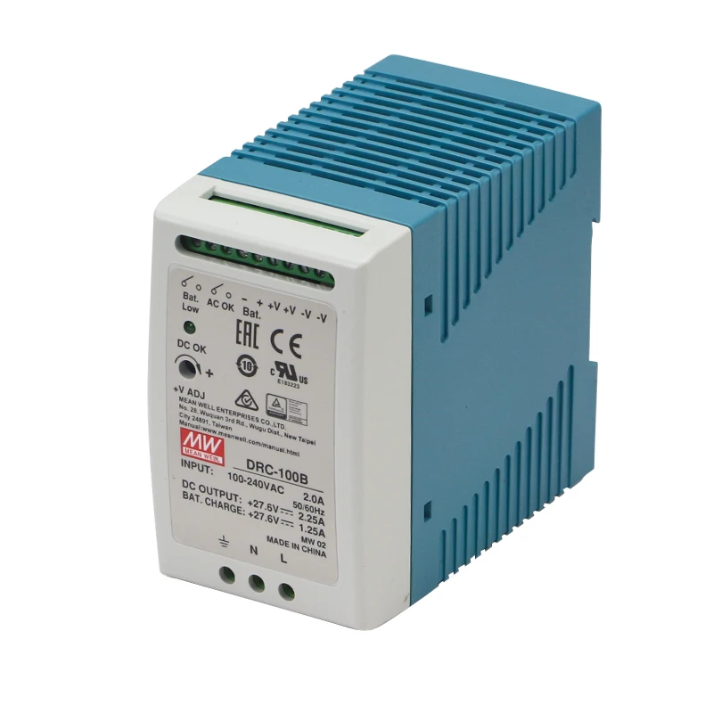 Mean Well DRC-100B DIN RAIL Power Supply with Battery Charger